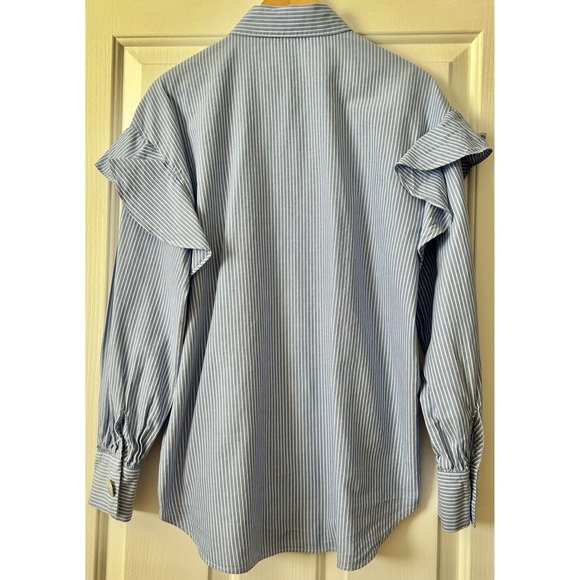 Zara | Tops | Zara Ruffle Shoulder Button Down Shirt | Poshmark